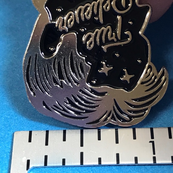 Jewelry | True Believer Silver And Black Enamel Pin Brooch | Poshmark